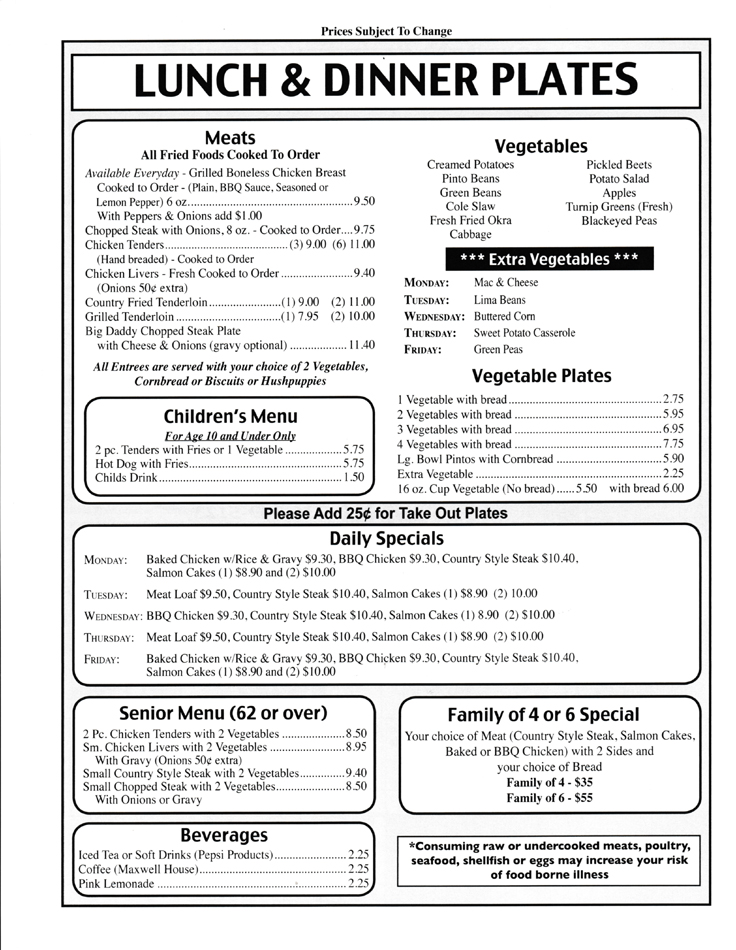 The Farmer's Table - 2001 S. Scales St., Reidsville, NC 336-342-3003 ...